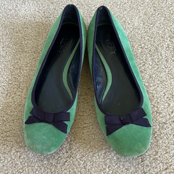 LOFT | Shoes | Loft Greenblue Suede Flats Sz 8 | Poshmark